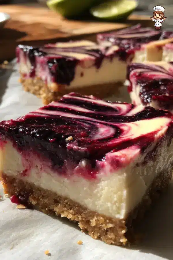 No-Bake Blackberry Cheesecake Bars