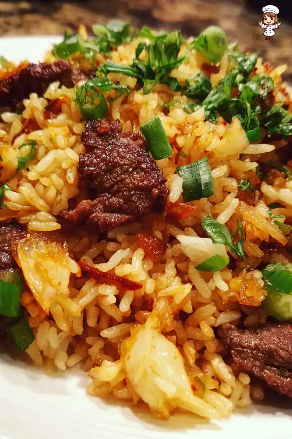 Onion beef fried rice recipe