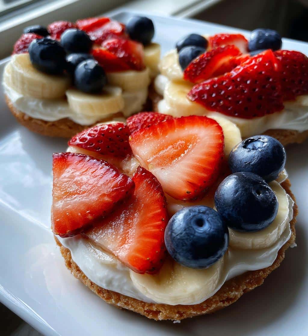 Delicious Red White and Blue Mini Fruit Pizzas for Joyful Gatherings